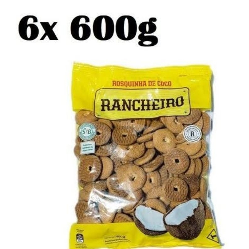 KIT COM 6 - Rosquinhas Zero Lactose De Coco Rancheiro 600g - Zero Leite ... KIT COM 6 - Rosquinhas Zero Lactose De Coco Rancheiro 600g - Zero Leite ...