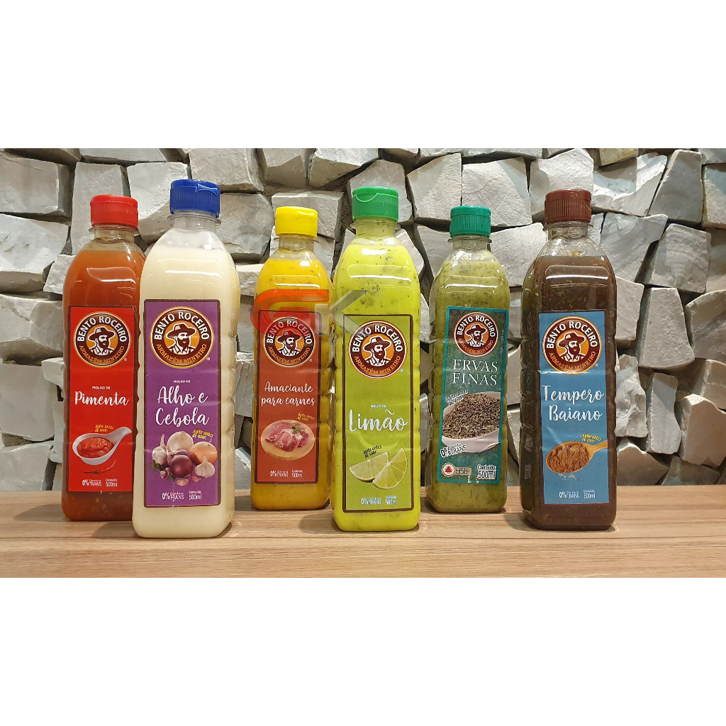 Kit 6 Tempero De Minas Molho Pronto Bento Roceiro 500ml 0% Gordura ...