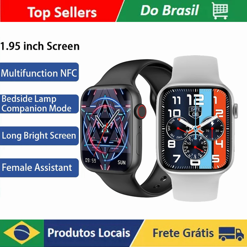 W57 Max Masculino Relógio inteligente Smartwatch Nfc 1.95ips tela ...