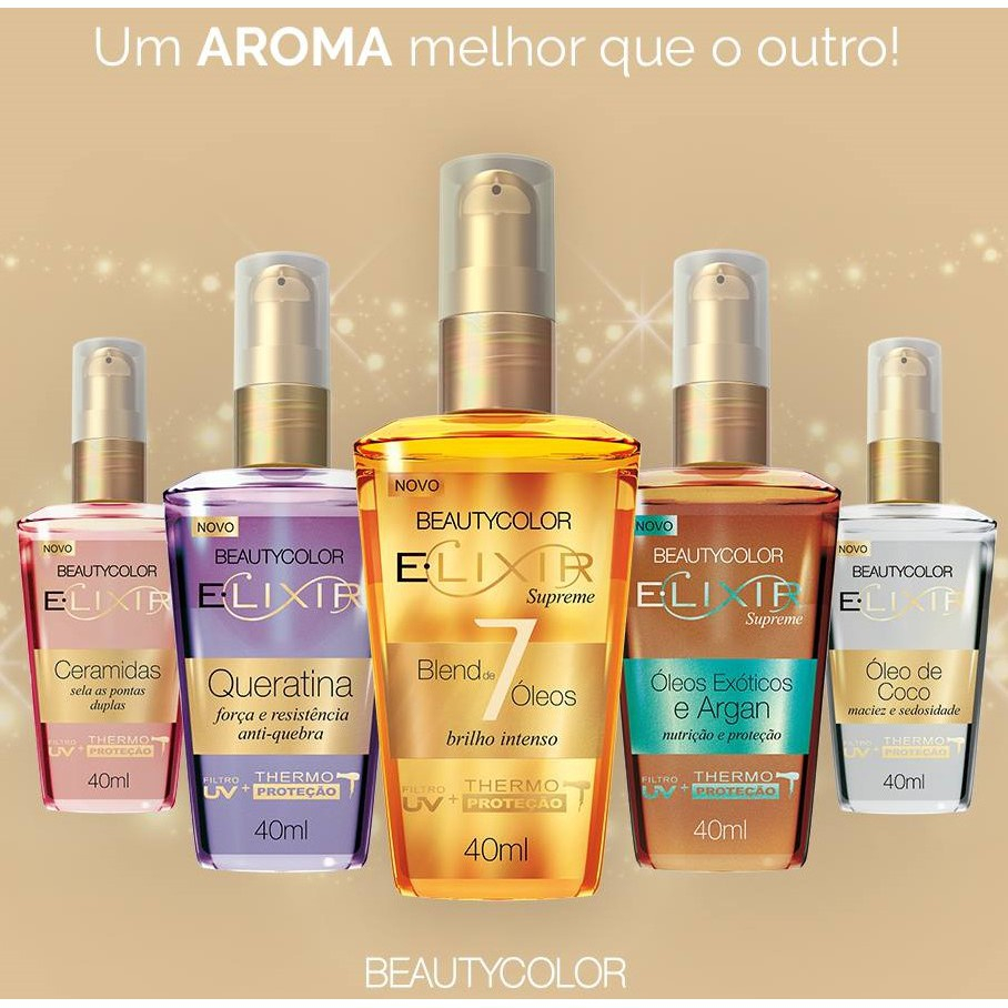 Óleo Beauty Color Elixir Supreme Reparador de Pontas 40ml - Escolha | Shopee Brasil
