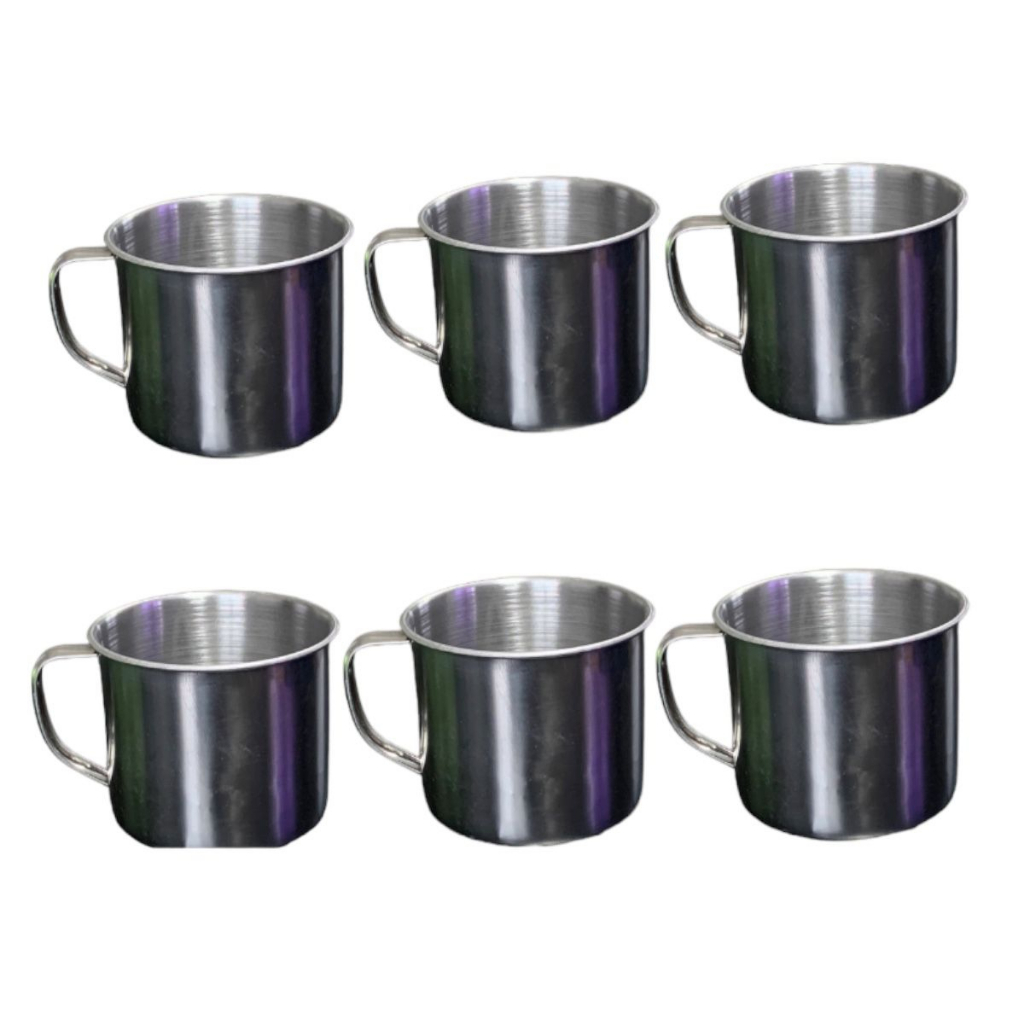 Kit 6 Canecas De Aço em Inox 300ml | Shopee Brasil