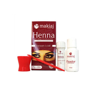 Kit 3 Unidades De Henna Makiaj Com Pote Dappen - ESCOLHA SUAS CORES ...