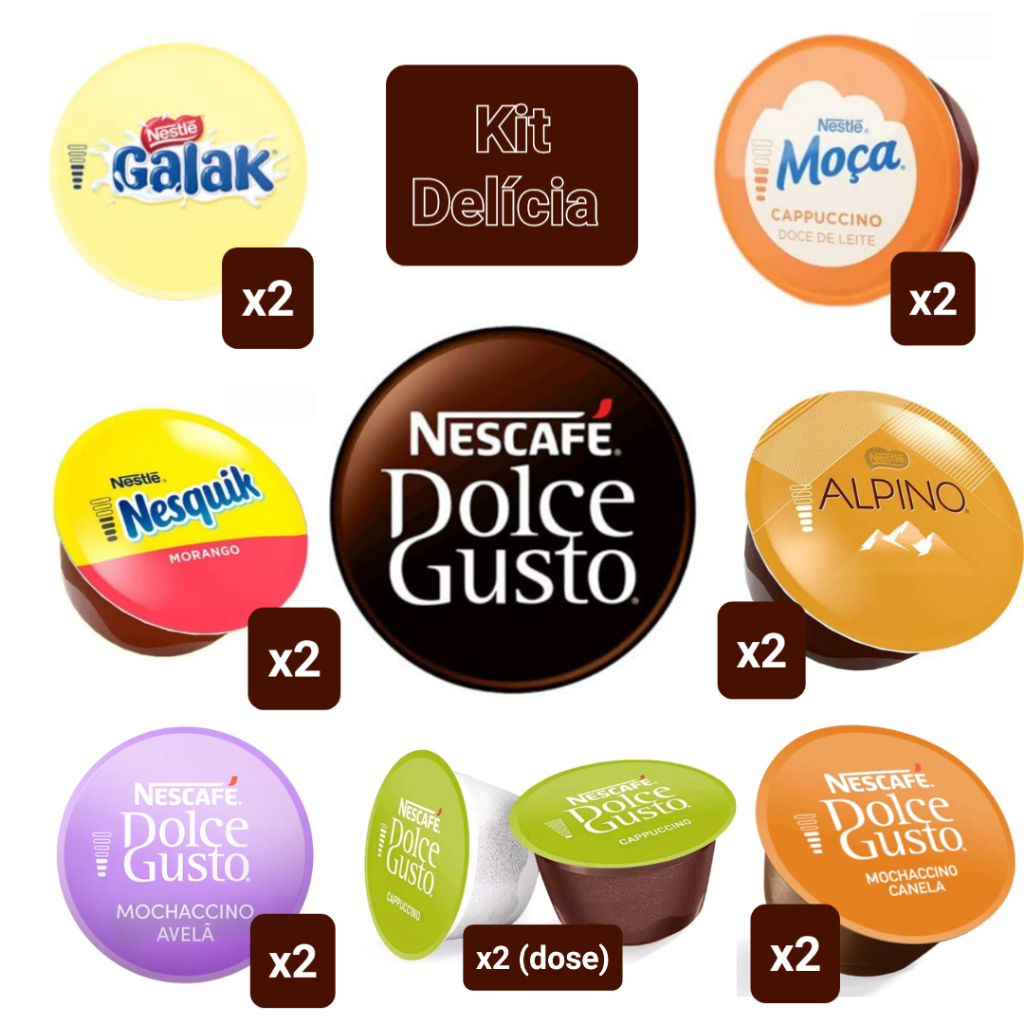 Dolce Gusto Kit Delícia 16 Cápsulas Nescafé Dolce Gusto Chocolate ...