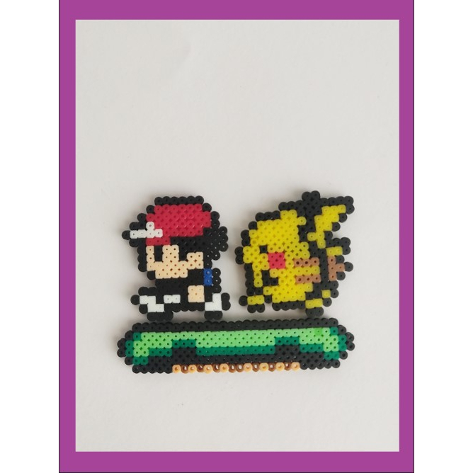 Pokemon / Ash e Pikachu / Pixel Art / ímas | Shopee Brasil