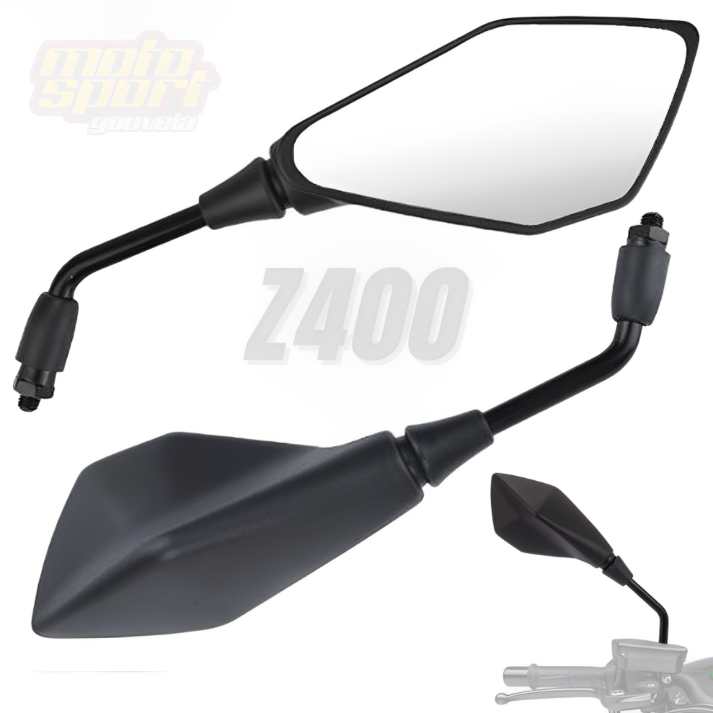 Retrovisor Kawasaki Z400 Espelho Convexo Moto Rosca Honda Fixo Par ...