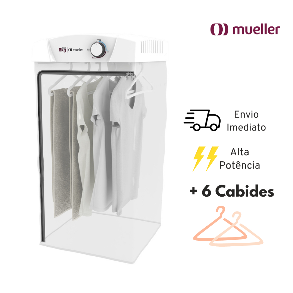 Secadora De Roupas Mueller 8Kg Sun De Parede Suspensa Branca Máquina de ...