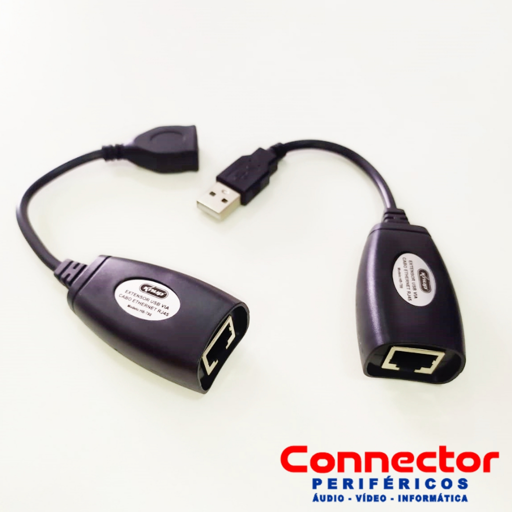 Extensor USB via RJ45 Cabo de rede CAT5e/6 até 150 Metros USB ...