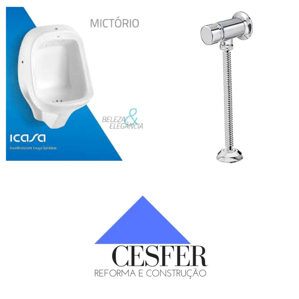 Mictório Sifonado com válvula e Kit Instalação Louça Branco Icasa ...