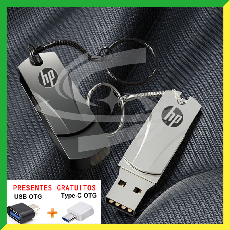 Pen drive 2tb HP 2TB USB 3.0 de metal pen drive com musicas HP Pen ...