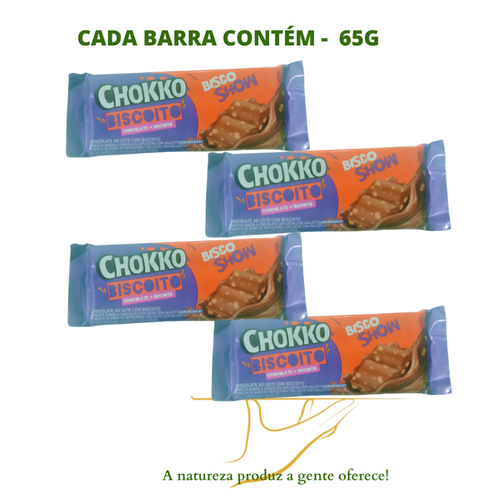 KIT 4 CHOCOLATE COKKO CHOCOLATE COM BISCOITO 65G CADA | Shopee Brasil