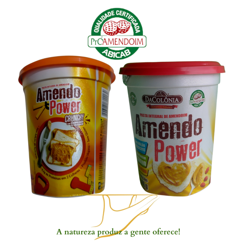 Pasta de amendoim amendo power 2 potes 500g cada | Shopee Brasil