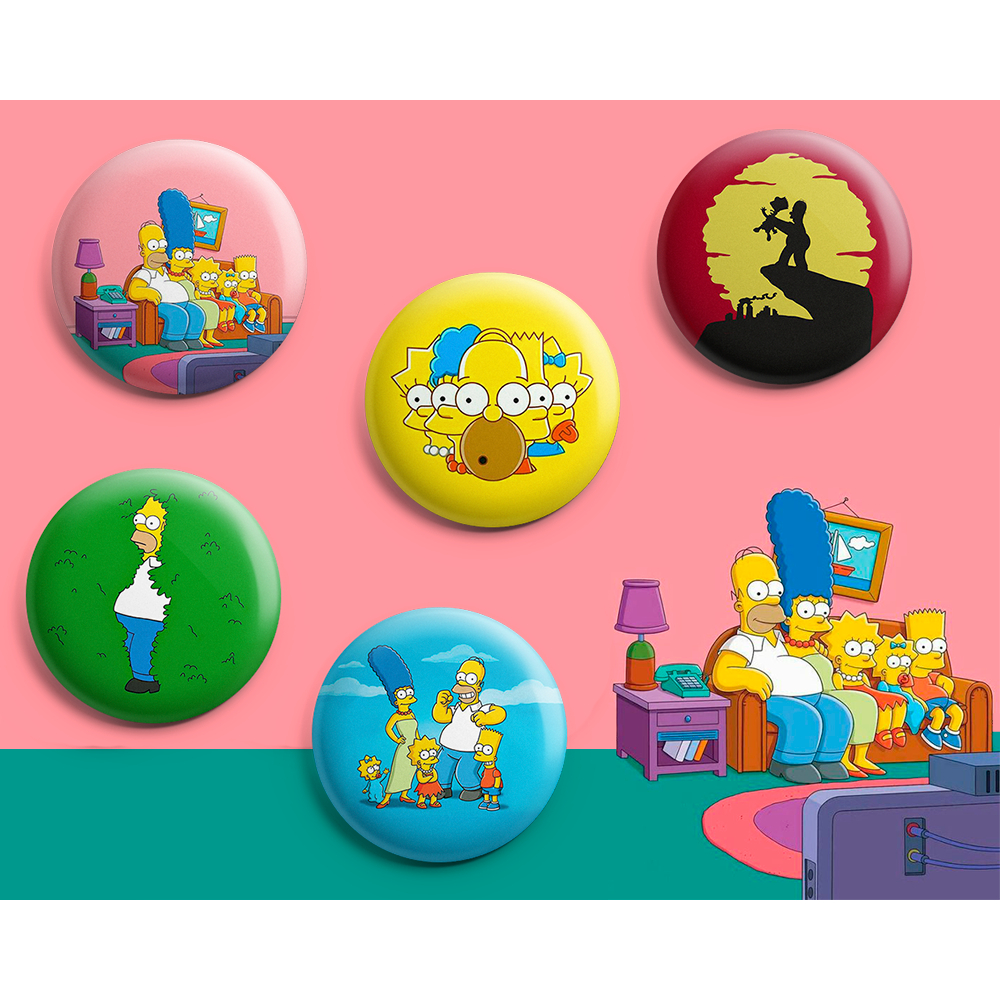 Kit Bottons Os Simpsons - Botum / Boton / Broche (3,5cm & 4,5cm ...
