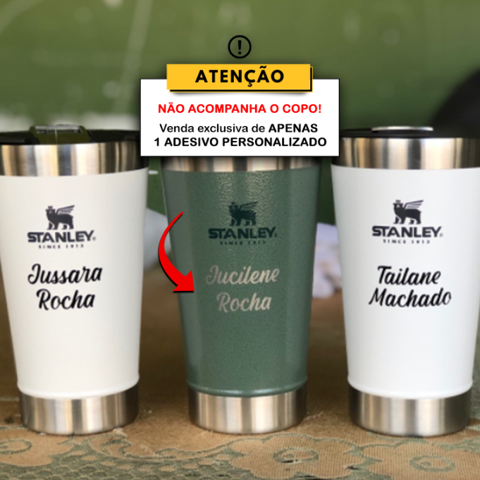 Adesivo Vinil Automotivo Com Nome Para Copos e Garrafas Stanley | Shopee Brasil