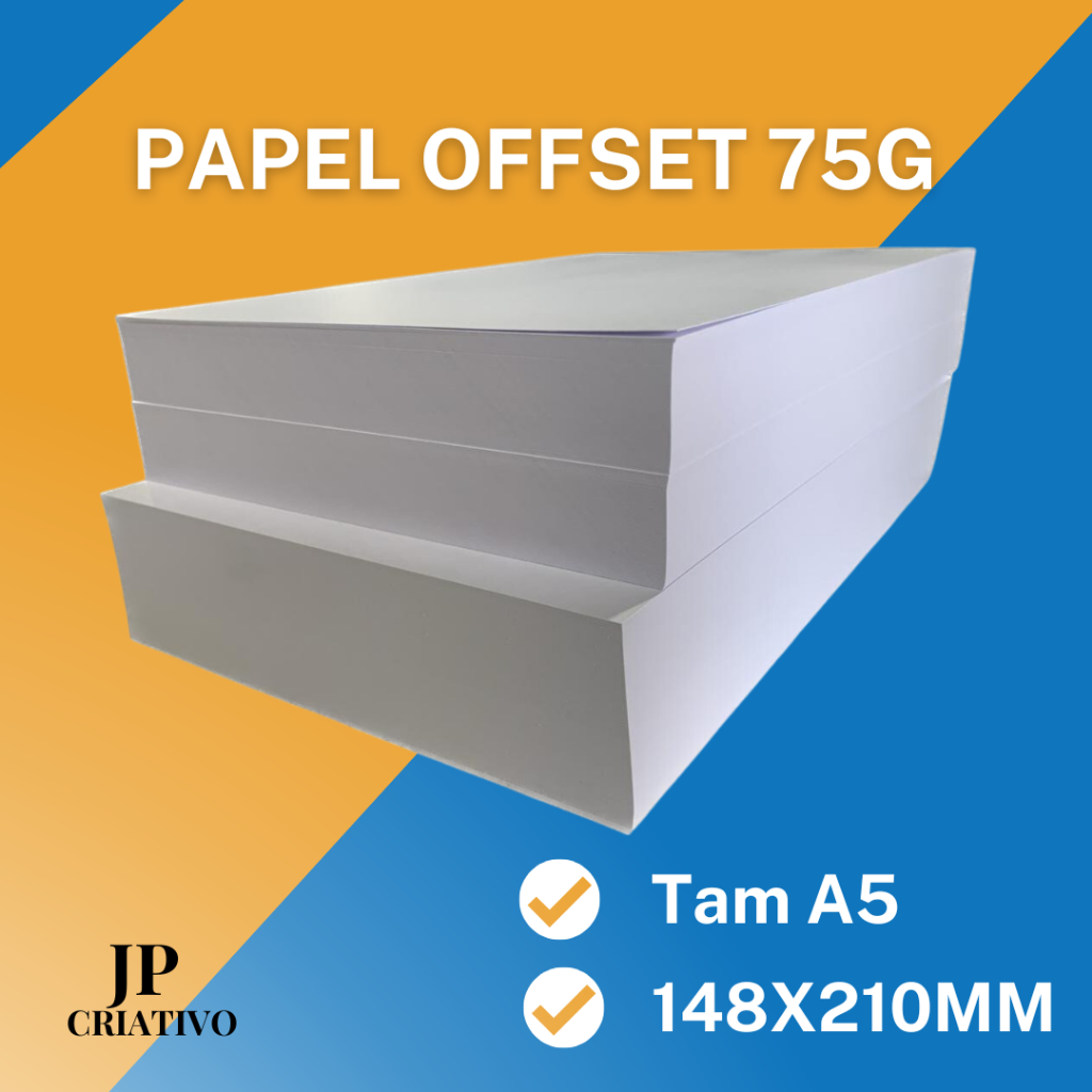 Papel Offset 75g - Tam A5 - pct c/ 1000 Folhas | Shopee Brasil