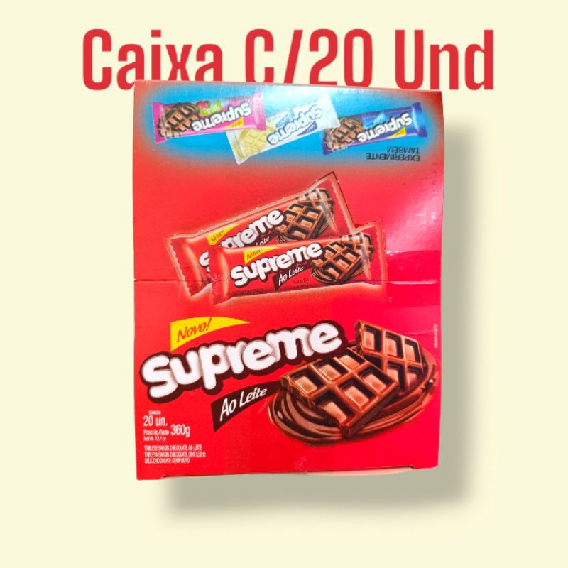 Caixa de Chocolate Supreme Ao leite 20 Un. 360g | Shopee Brasil