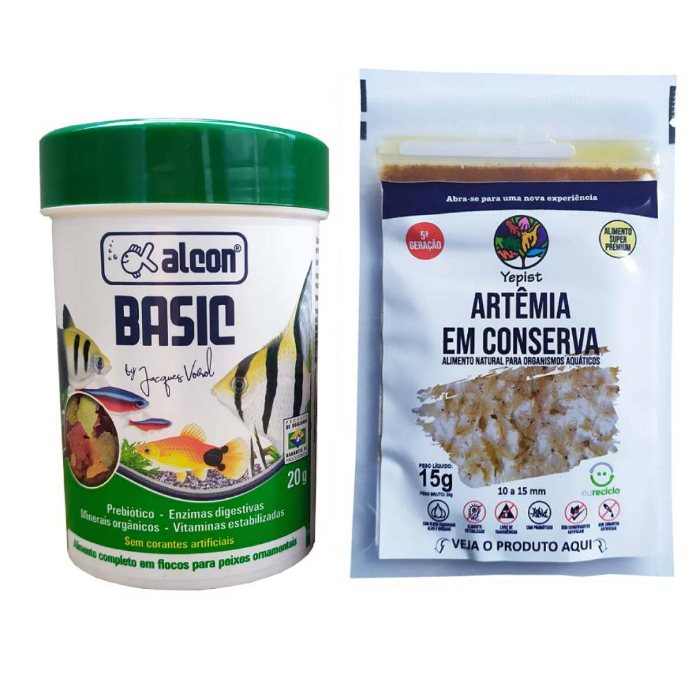 Kit Alimento Para Peixe Alcon Basic 20g e Artemia Yepist | Shopee Brasil