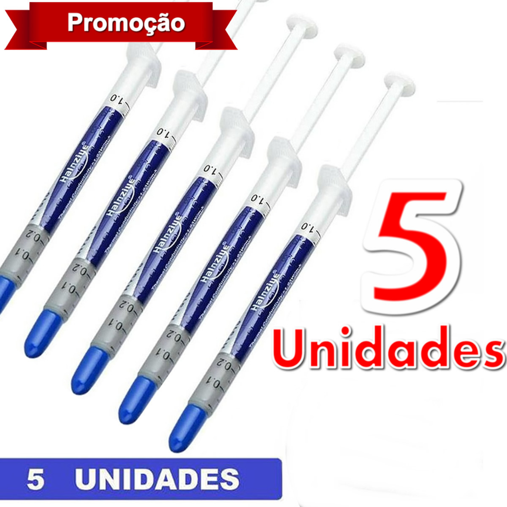 Kit 5 Pasta Térmica Pc Silver Consoles Cpu Ps3 Ps4 Xbox - Escorrega o Preço