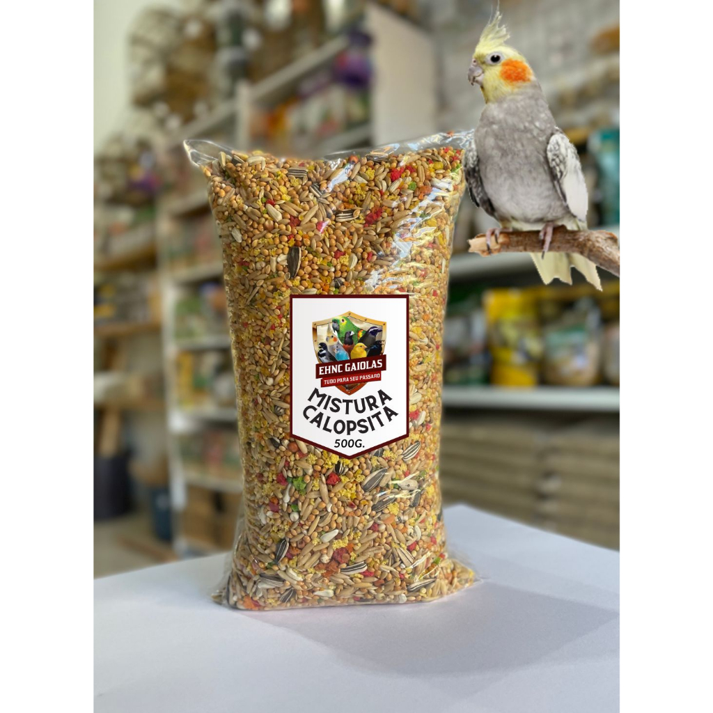 Mistura para Calopsita, Argapone e Periquito 500g | Shopee Brasil