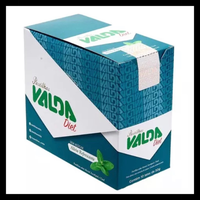 Caixa Pastilhas Valda Diet Sabor Mentol C/ 10 Latas de 50g | Shopee Brasil