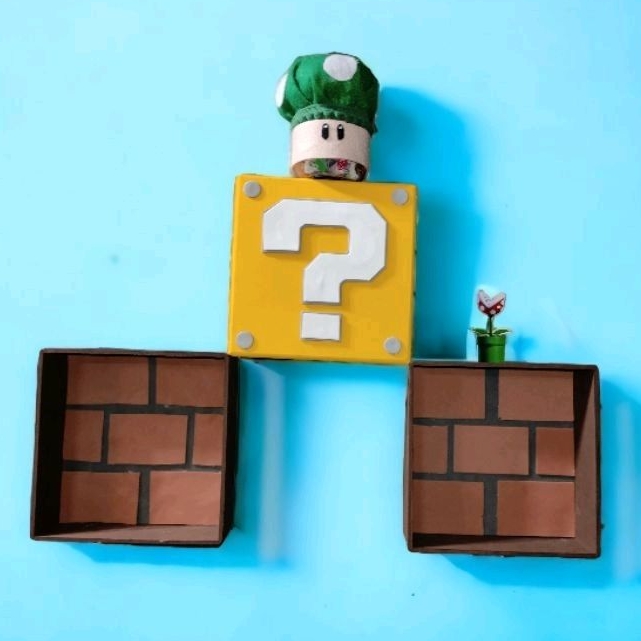 Blocos Super Mario Bros Geek e monte sua prateleira | Shopee Brasil