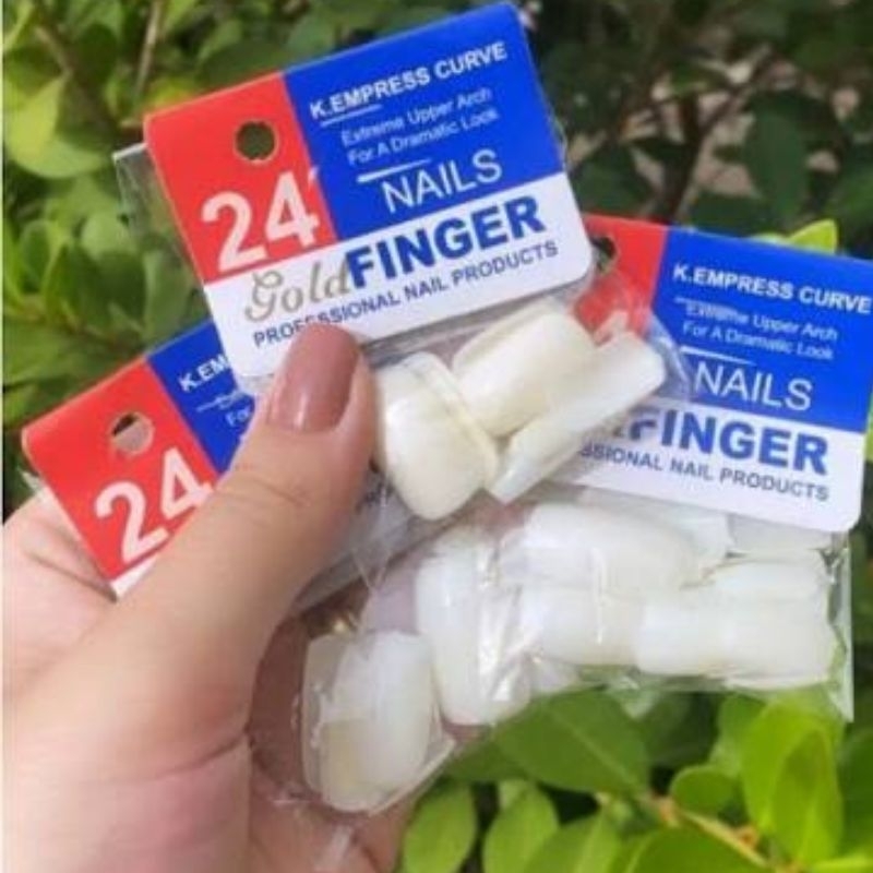 Unha Postiça 24Un - Gold Finger | Shopee Brasil