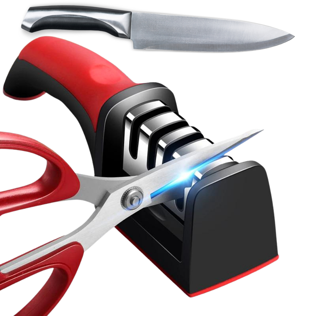 Amolador Afiador De Facas Em Aço Inox Profissional Com 4/3 Afiadores ...