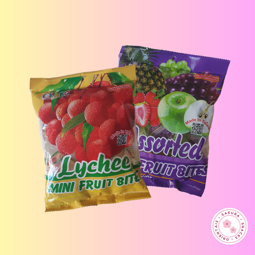 GELATINA IMPORTADO - SABOR LICHIA E FRUTAS SORTIDAS - MINI FRUIT BITES ...