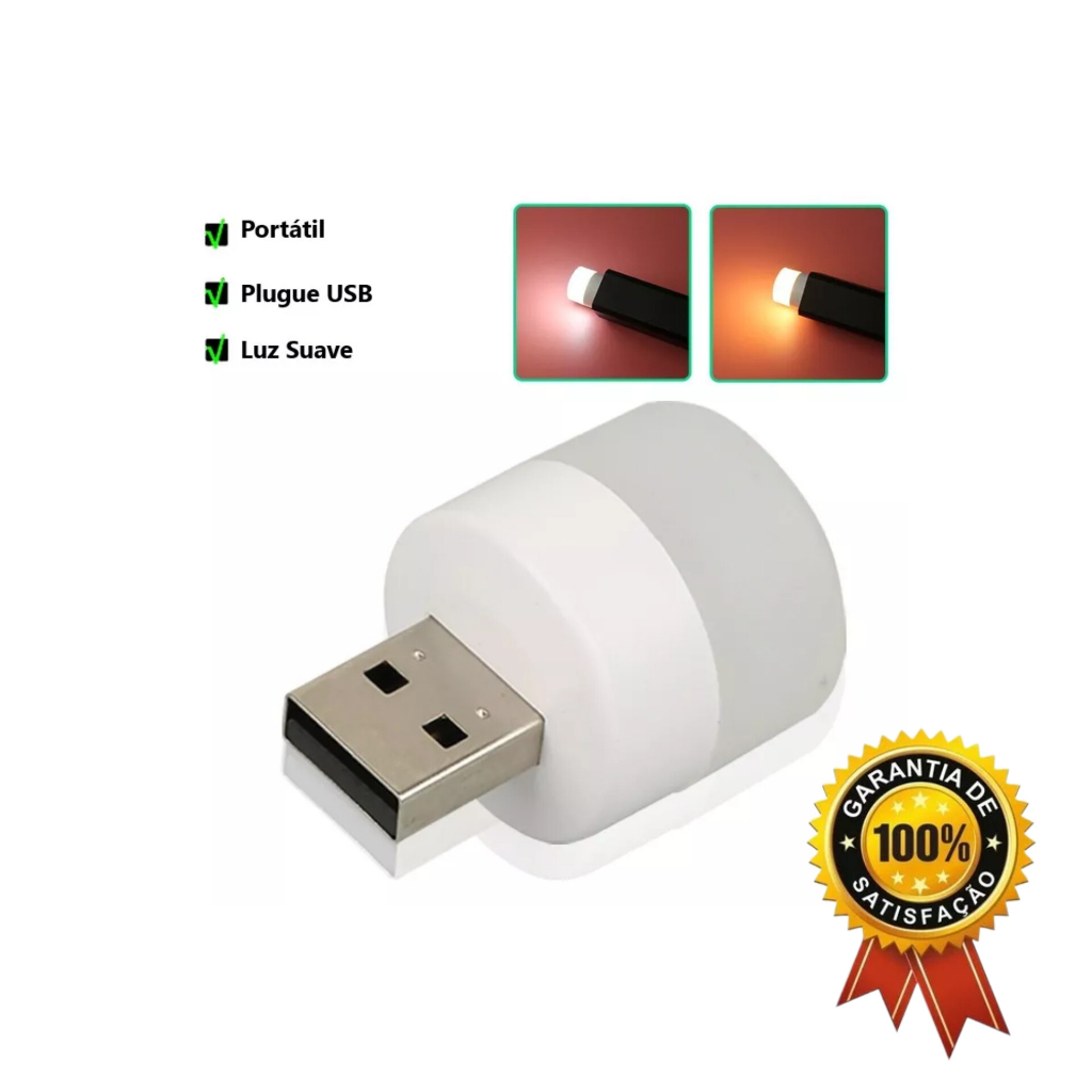 LÂMPADA USB DE LED MINI PORTÁTIL PARA CELULAR, COMPUTADOR E TOMADAS ...