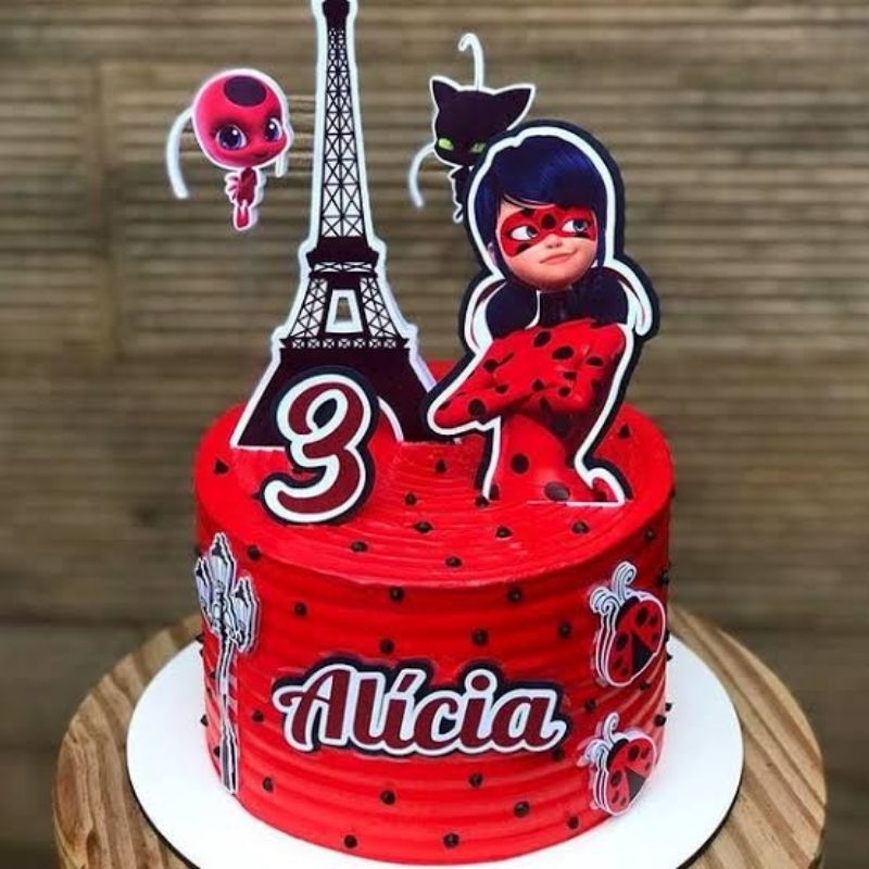 Topo de Bolo Ladybug - Topper Personalizado | Shopee Brasil