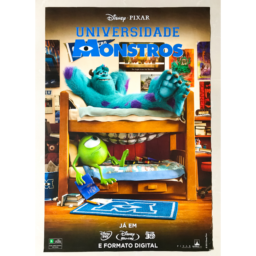 Pôster Universidade Monstros S.A. - Original Locadora 94x64cm - Cartaz ...