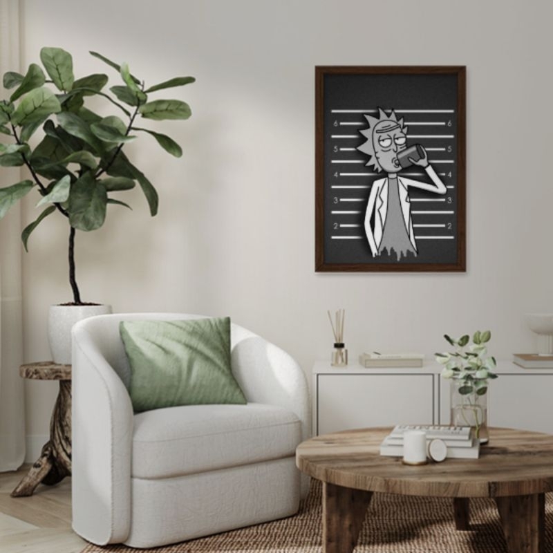 quadro do Rick and morty 30x40 CM Decorativo Alta Resolução Para Quarto ...