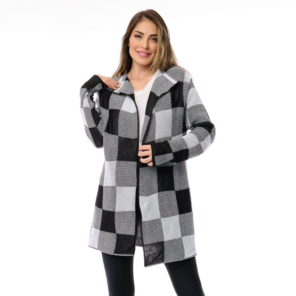 JAQUETA XADREZ FEMININA SIMPLES ELEGANTE MODERNO E BONITO | Shopee Brasil