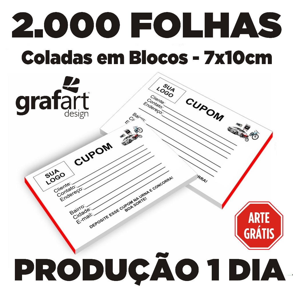 Bloco de Cupom para Sorteio Urna c/ 2.000 Folhas | Shopee Brasil