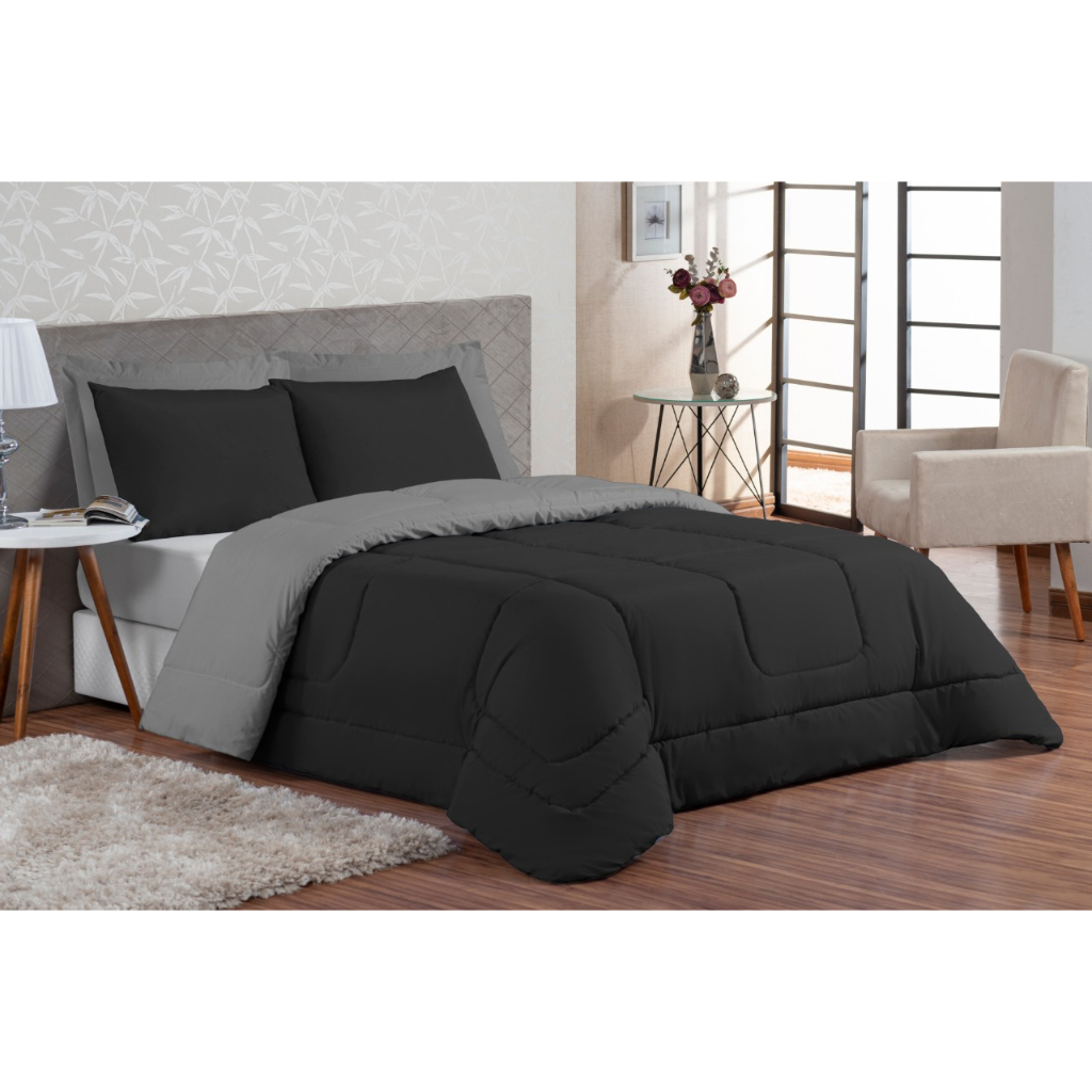 Kit Edredom King + Jogo Com 5 Peças Dupla Face Luxo | Shopee Brasil