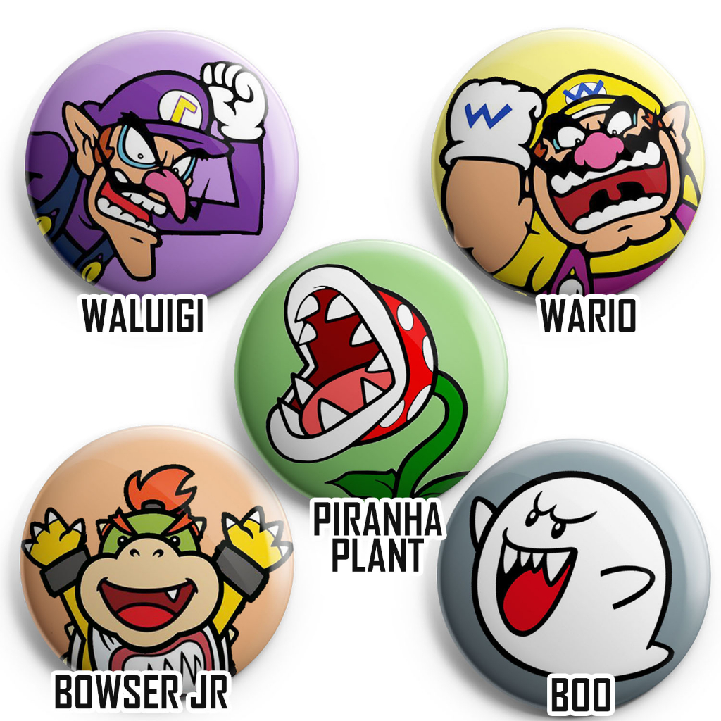 Bottons Super Mario Bros Personagens - broche alfinete boton bottom ...