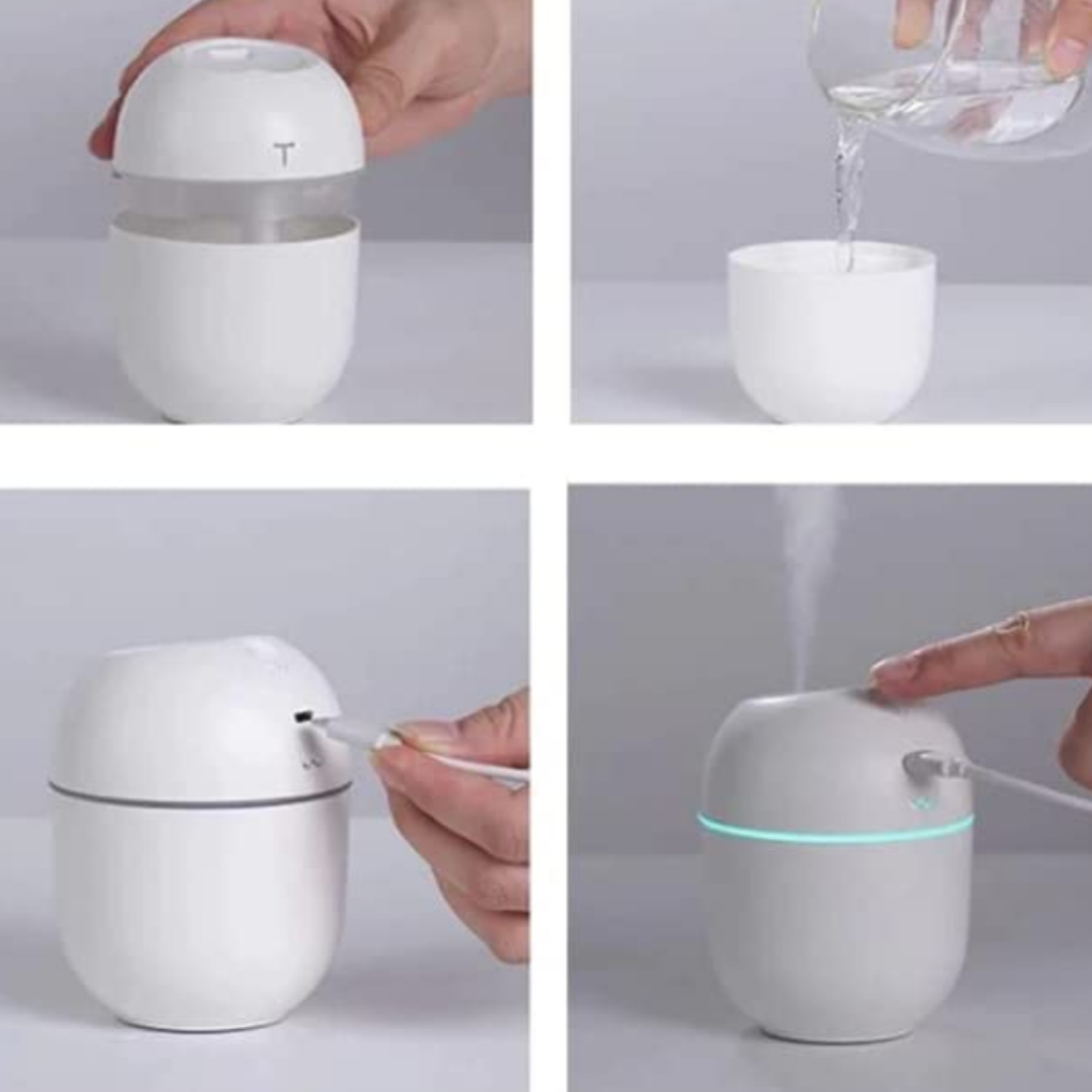 Mini Umidificador De Ar Portátil Purificador Usb Led 220ml | Shopee Brasil