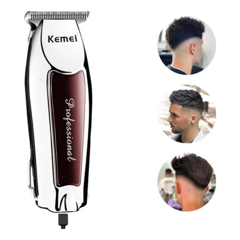Máquina De Acabamento Cabelo Kemei Sem fio cortar Cabelo Pezinho Barba barbeador recarregável KM ...