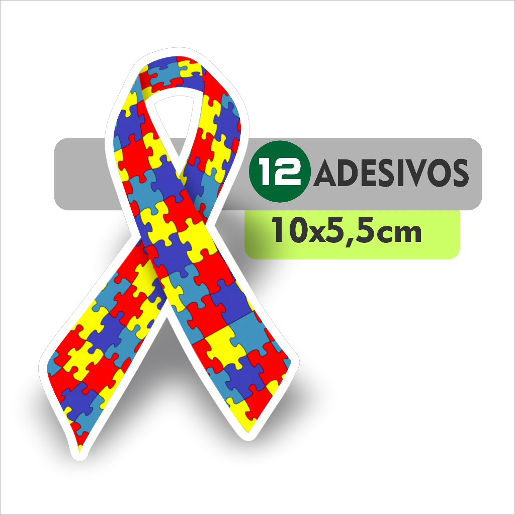 Adesivos Autista - Lei Pcd Símbolo Laço Autismo Para Carro - 12 Unid ...