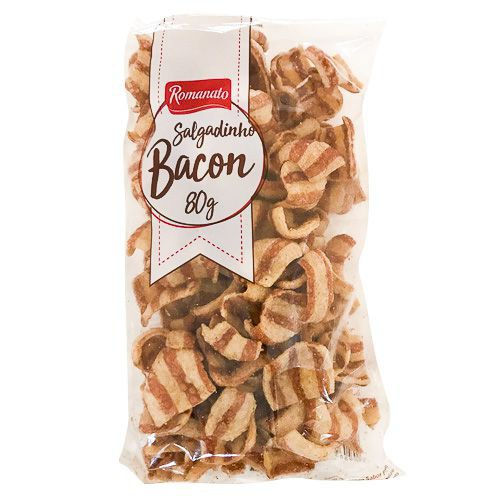 Salgadinho sabor bacon 80g Romanato Pacote com 10 unidades | Shopee Brasil