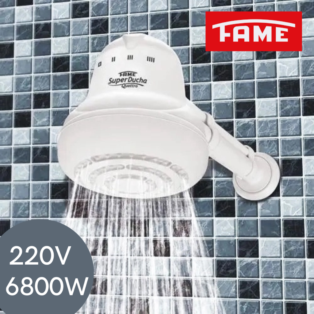 Chuveiro Super Ducha Fame 4t Eletrico 220v 6800w Branco Shopee Brasil