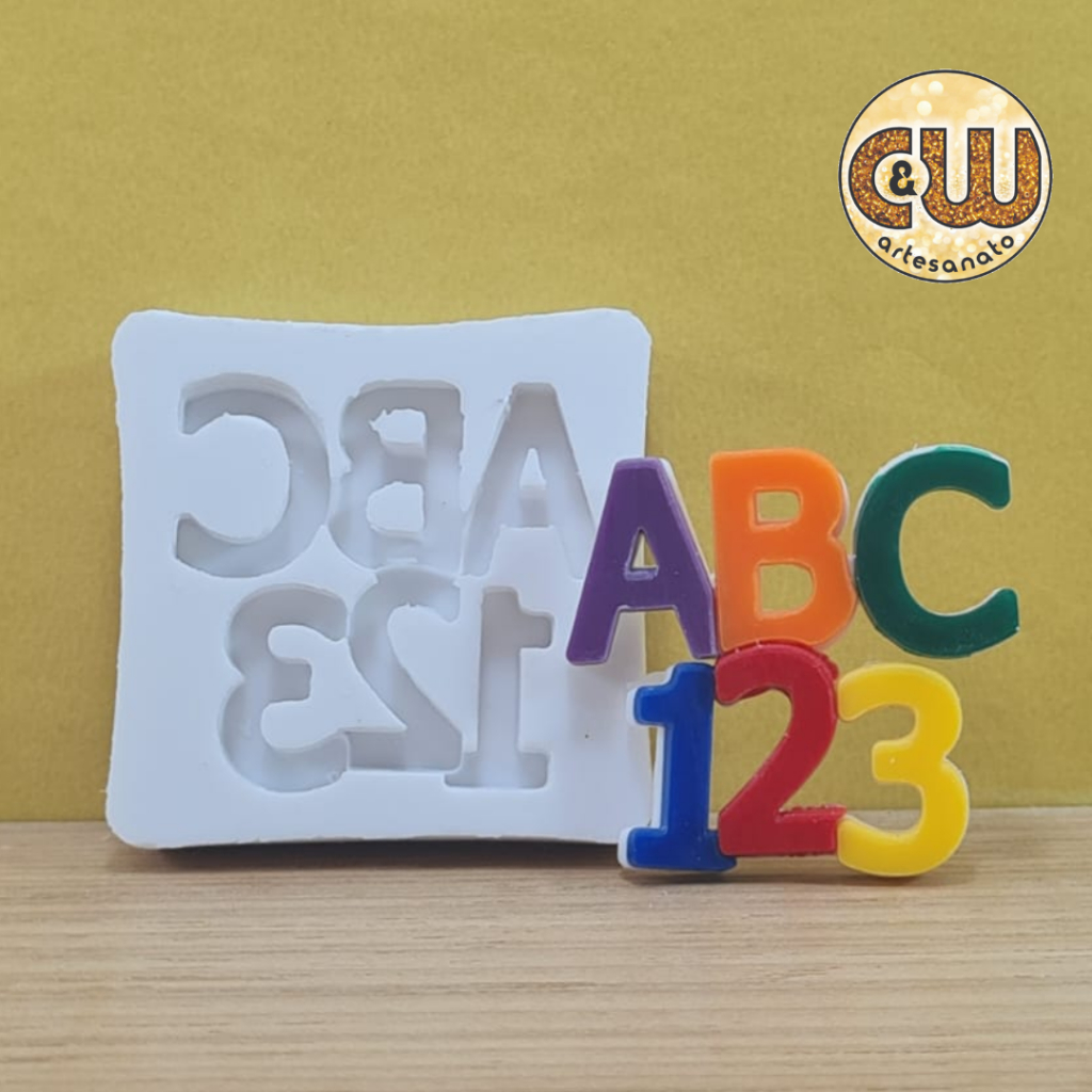Molde Silicone ABC 123 / Escola / Letra / Numero Confeitaria e ...