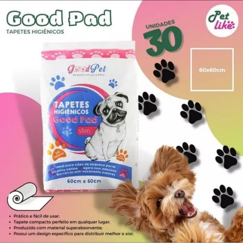 Tapete higiênico Good Pad 60 cm com 30 unidades | Shopee Brasil