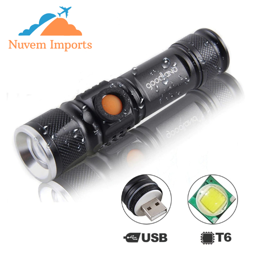 Mini Lanterna LED Ultra Brilho T6 Tática Recarregável usb - LT-8501 ...