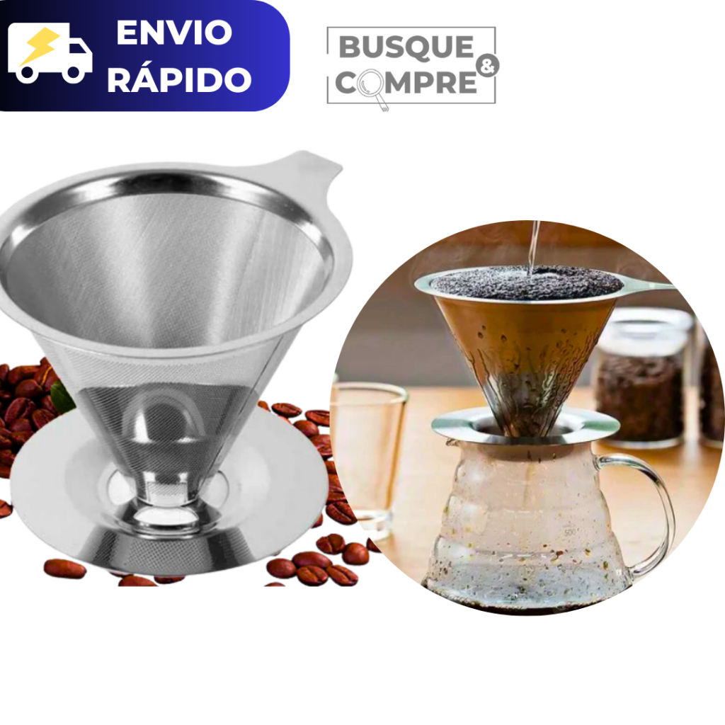 Coador Filtro de Café Inox de Chá Reutilizável Não Utiliza Filtro de ...