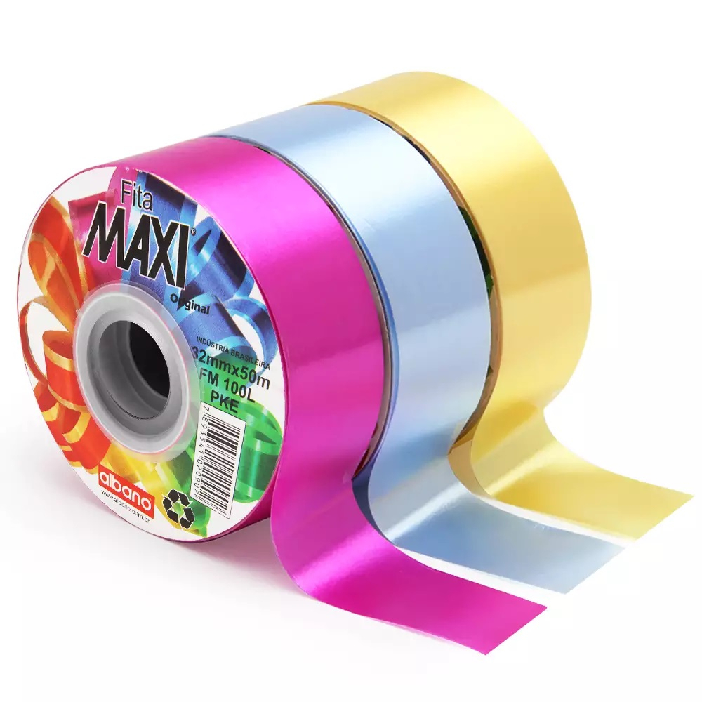 Fita Maxi Lisa 32mm x 10m Albano Diversas Cores (Fracionada) | Shopee Brasil