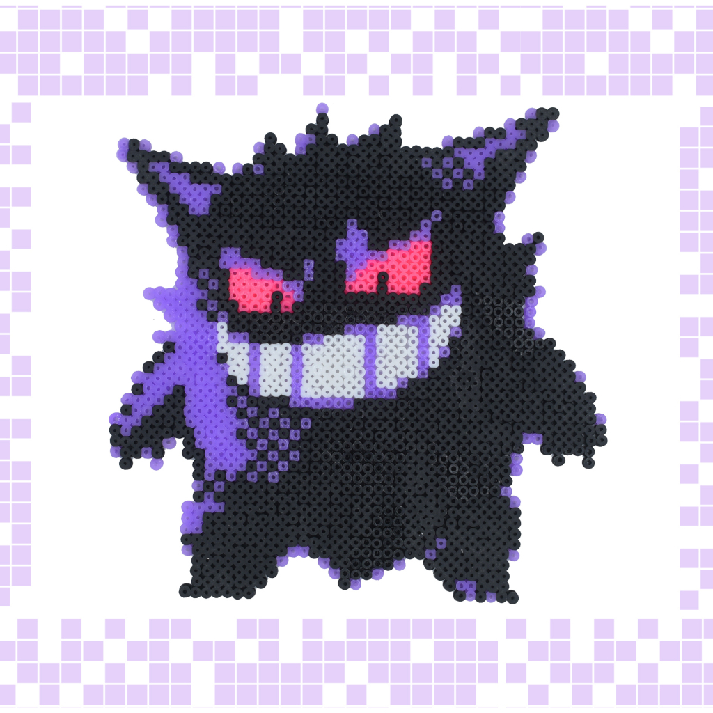 Pokemon Gengar 15cm Pixel Art Grande Perler Beads Figura Resina ...