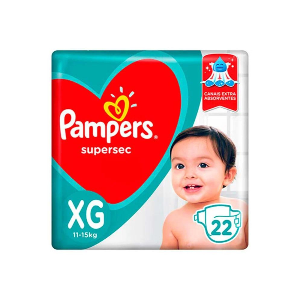 Fralda Pampers Supersec Pacotão XG 22 unidaddes | Shopee Brasil