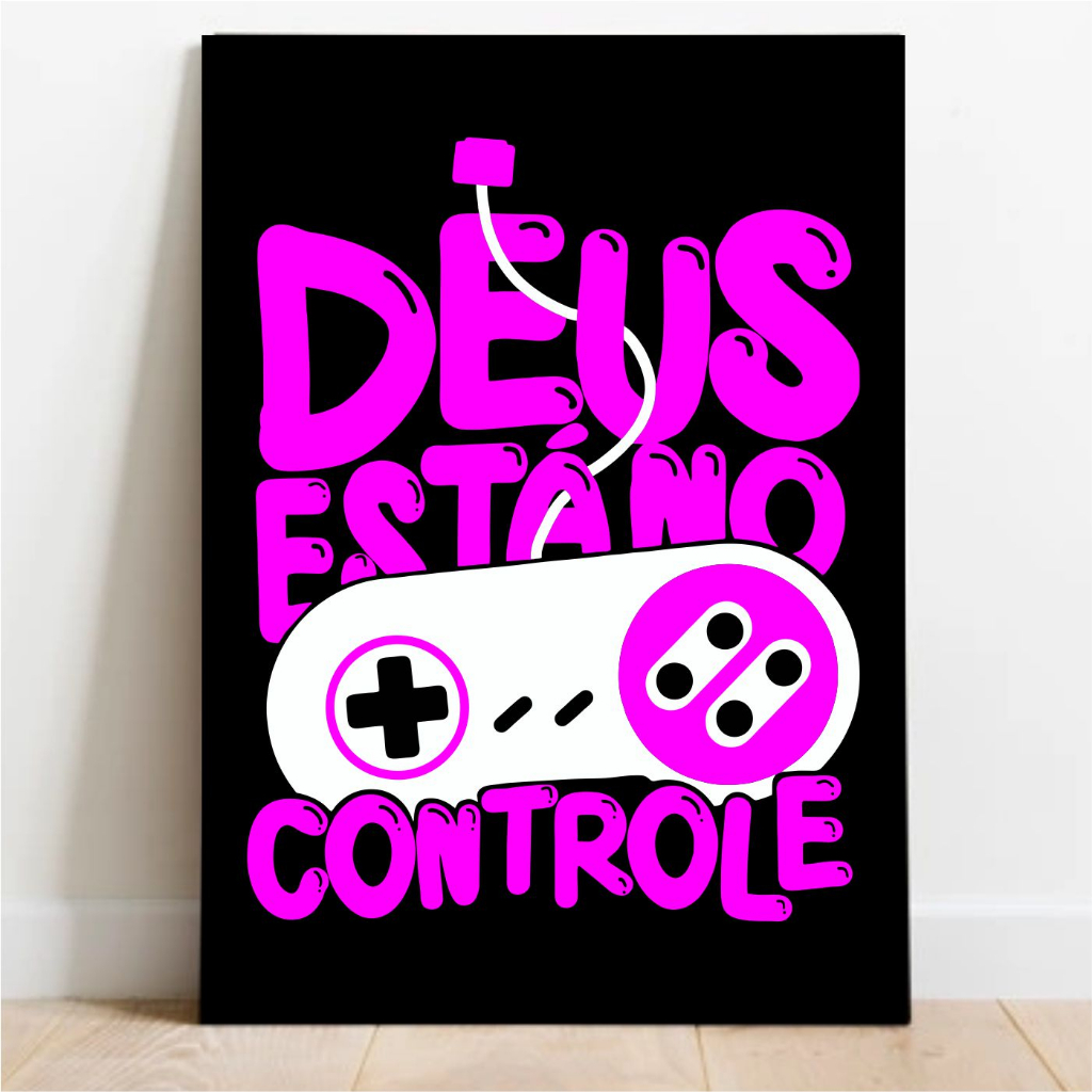 Quadro Placa Deus Esta no Controle Rosa | Shopee Brasil