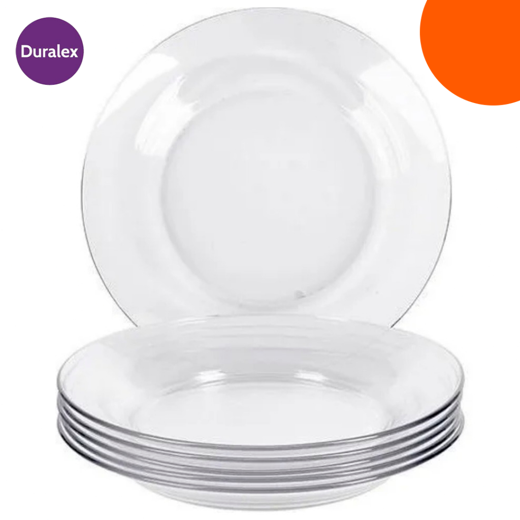 Conjunto 6 pratos Duralex Astral Raso Transparente KIt jogo de pratos(ENVIO DE IMEDIATO ...