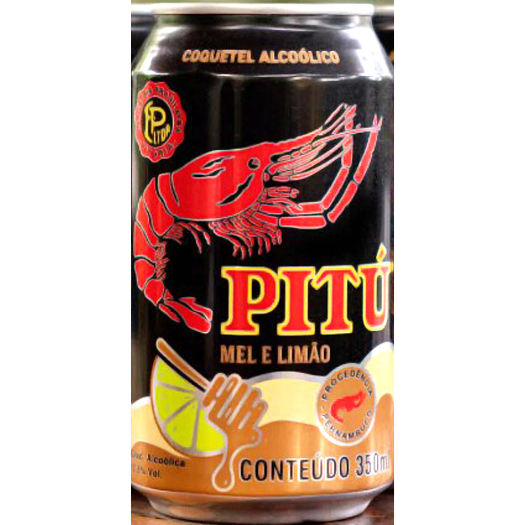 Cachaça Brasileira Pitu Sabor Mel E Limão Lata 350ml Drinks | Shopee Brasil
